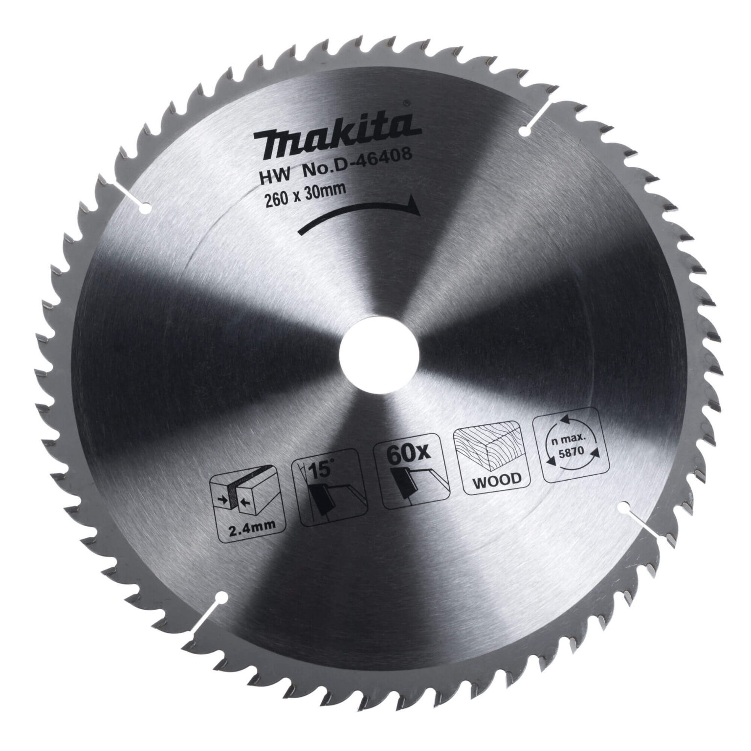 DISCO SIERRA PARA MADERA 10-1/4″x 30x 1.60mm. 60 DIENTES (P/SIERRA DE ...