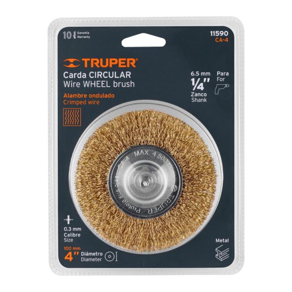 Carda circular 4″ alambre grueso para taladro, Truper CA-4 11590 ...