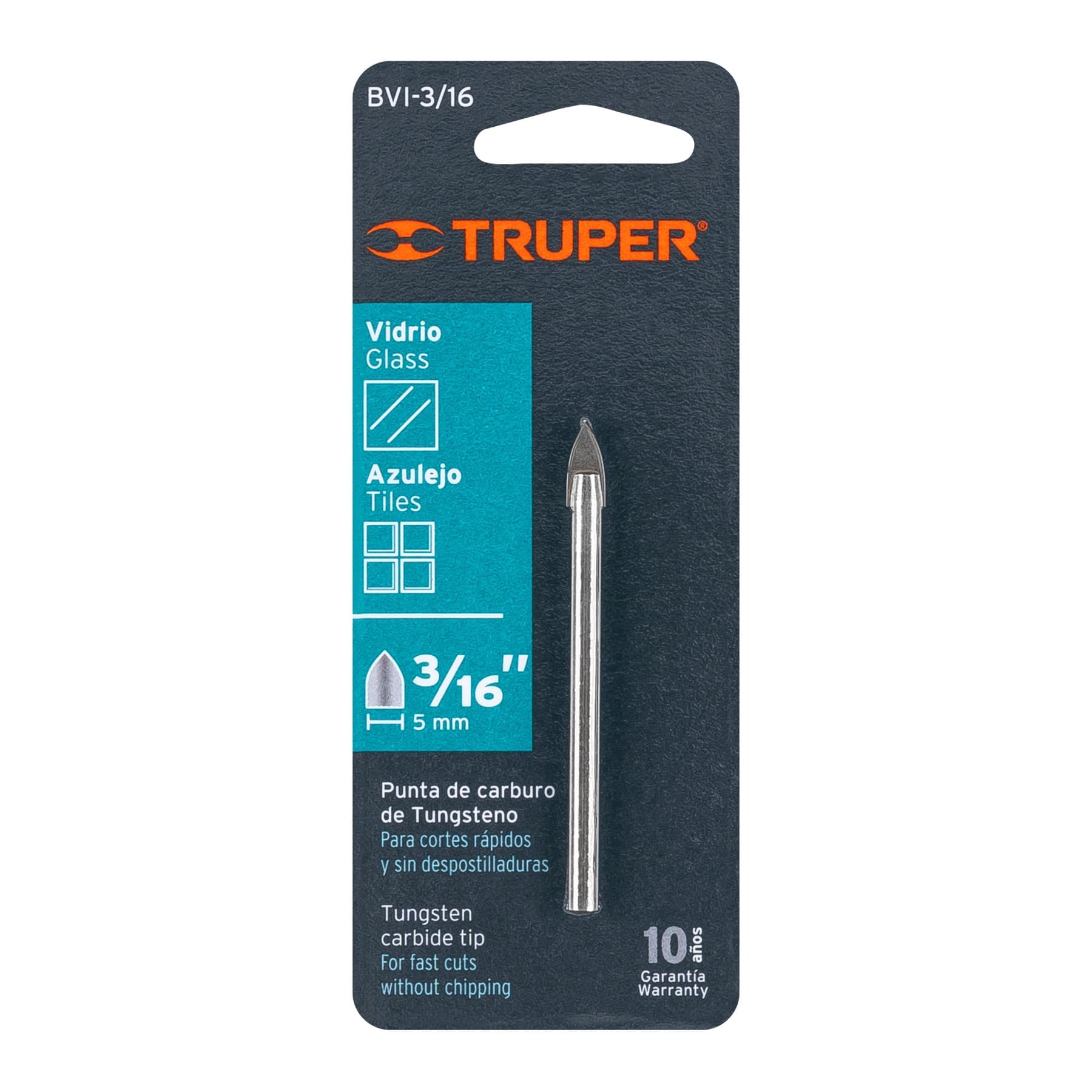 Broca para vidrio y azulejo de 3/16″, Truper BVI-3/16 11701 – Mundo ...