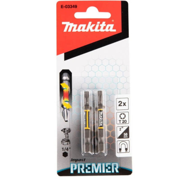 Punta Torx T20 x 50mm 2 unid Impact Premier Makita E-03349 – Mundo ...
